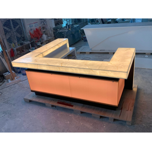 Luxury Corian Led Bar Counter Designs Hotel Front Bar Table