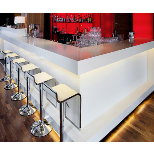 Pure White Acrylic Solid Surface Cocktail Night Bar Counter