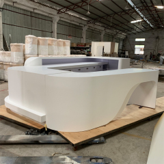 U Shape Large Size Hall Information Table Round Reception Counter Desk