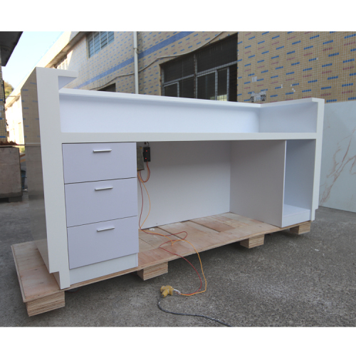 Rectangle Size Spot Reception Desk Carrara Stone Front Counter