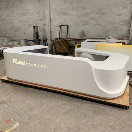 U Shape Large Size Hall Information Table Round Reception Counter Desk