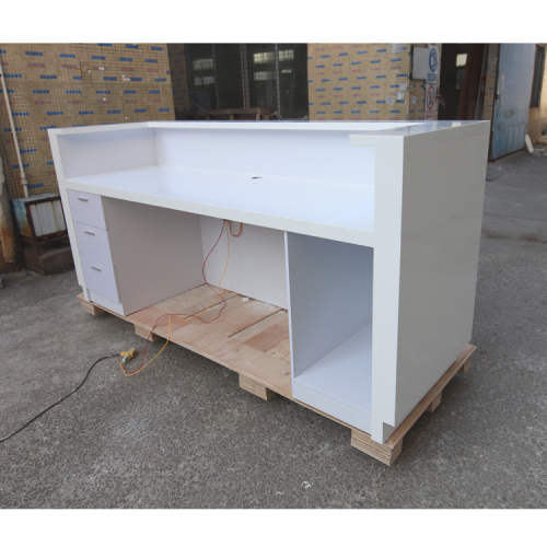 Rectangle Size Spot Reception Desk Carrara Stone Front Counter