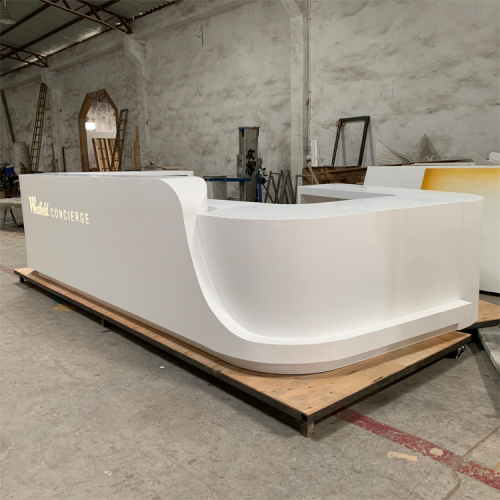 U Shape Large Size Hall Information Table Round Reception Counter Desk