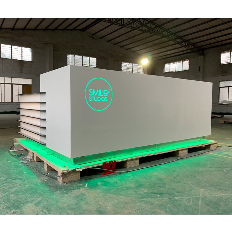 L Shape Clinic Reception Table Modern Portable Reception Desk