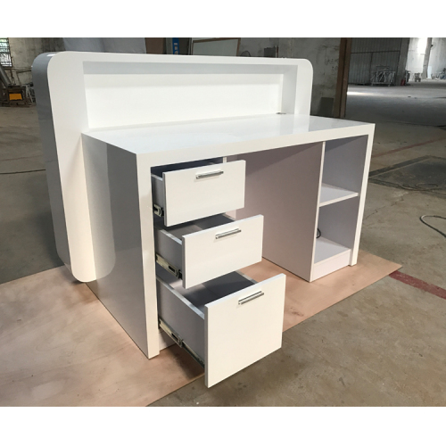 Standard Size Reception Desk In White Africa Import Cashier Counter