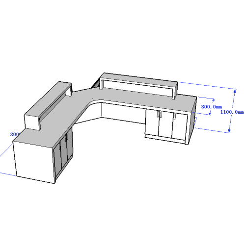 Glossy Color Exhibition Reception Desk with Custom Made Logo