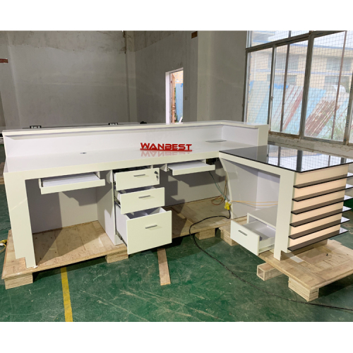 L Shape Clinic Reception Table Modern Portable Reception Desk