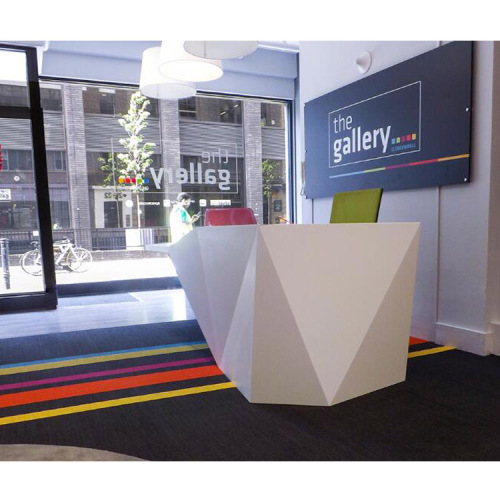 Wholesale Artificial Stone Cashier Counter Diamond Shape Reception Desk