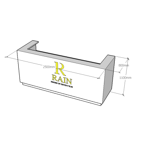 Rectangle Size Spot Reception Desk Carrara Stone Front Counter