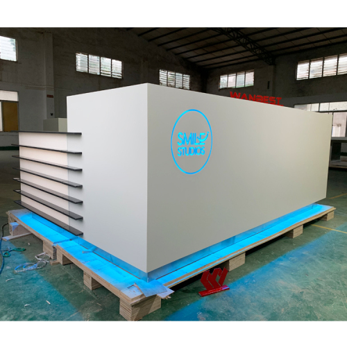 L Shape Clinic Reception Table Modern Portable Reception Desk