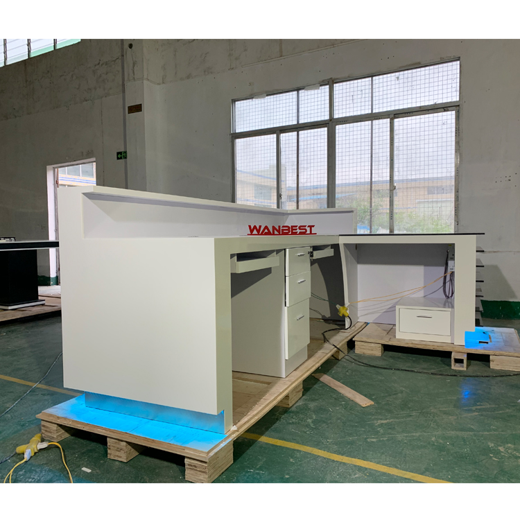 L Shape Clinic Reception Table Modern Portable Reception Desk