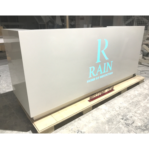 Rectangle Size Spot Reception Desk Carrara Stone Front Counter