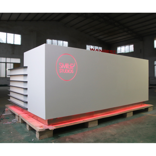 L Shape Clinic Reception Table Modern Portable Reception Desk