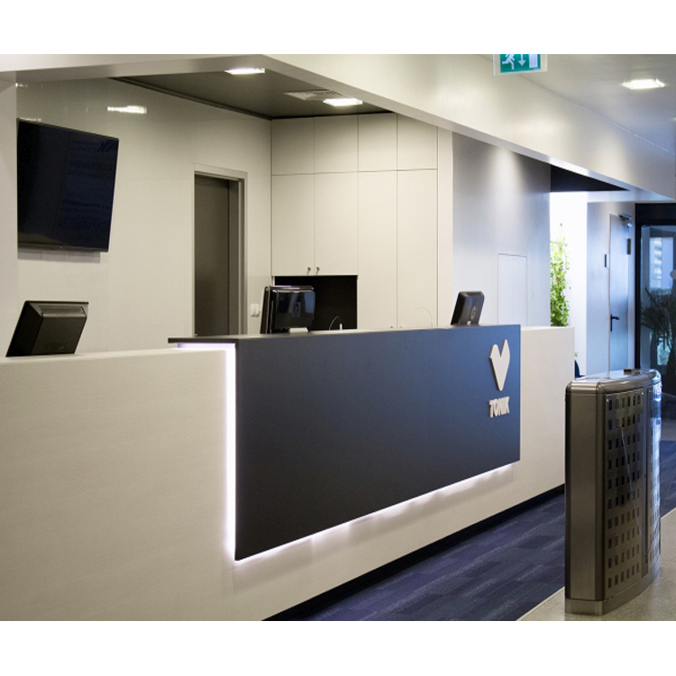 Artificial Marble High Reception Desk Furniture Vietnam