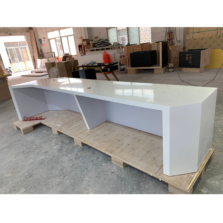 Simple Design Various Kinds Long Reception Desk Staff Work Table