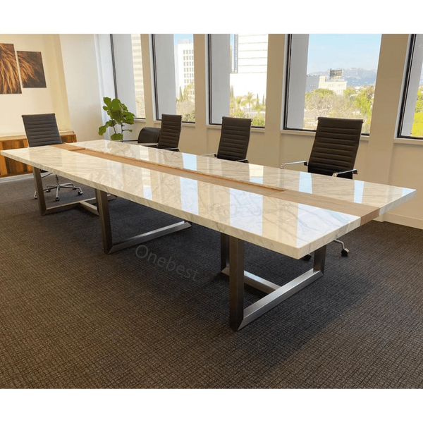 Natural Marble Office Furniture Meeting Training Desk Conference Table