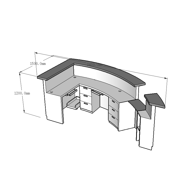 New Furniture Design Front Office Reception Desk with LED Light and ...