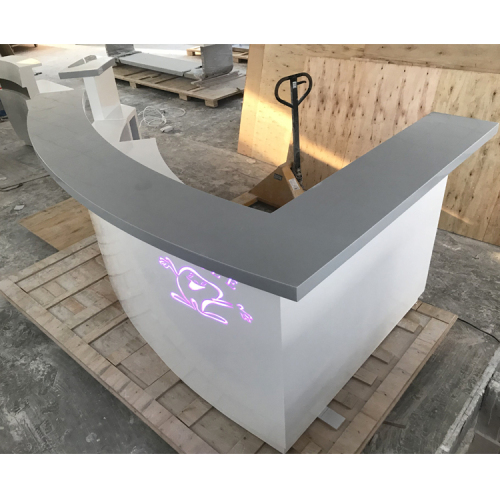 New Furniture Design Front Office Reception Desk with LED Light and ...