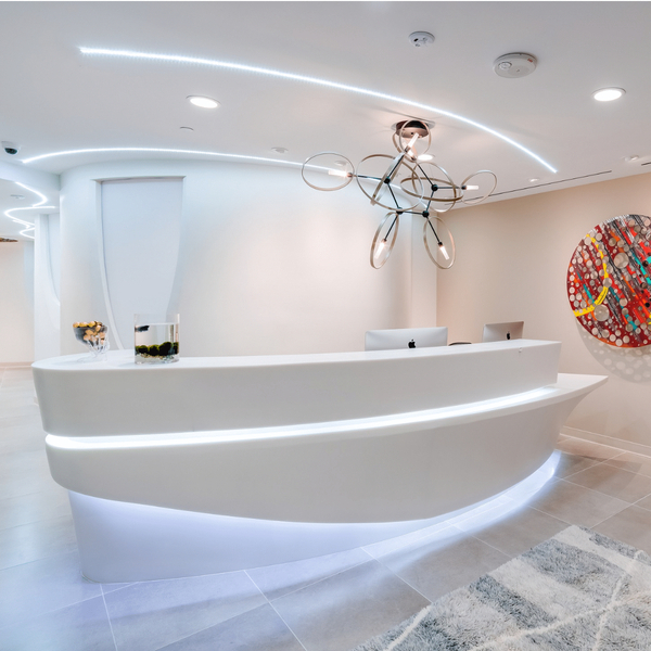Curved Shape Led Corian Furniture Modern Design Clinic Hospital ...