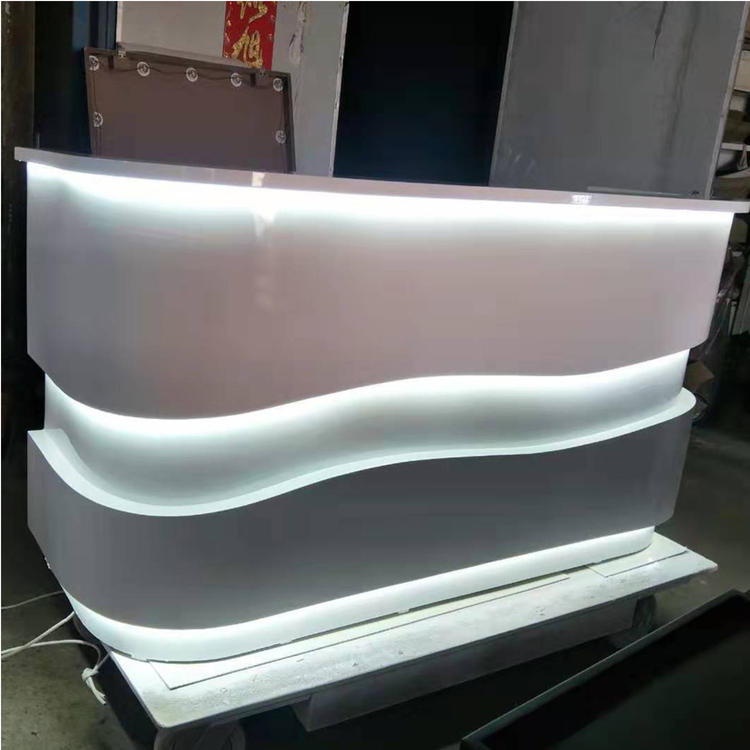 Shop Furniture Cash Counter Table Design White Acrylic Reception Desk