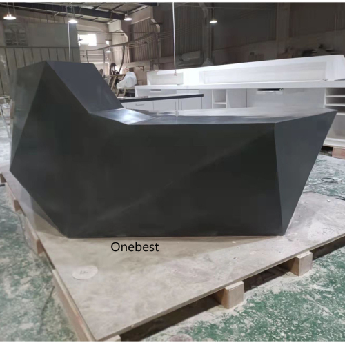 Semi Circle Reception Desk Grey Corian Stone Reception Counter Table