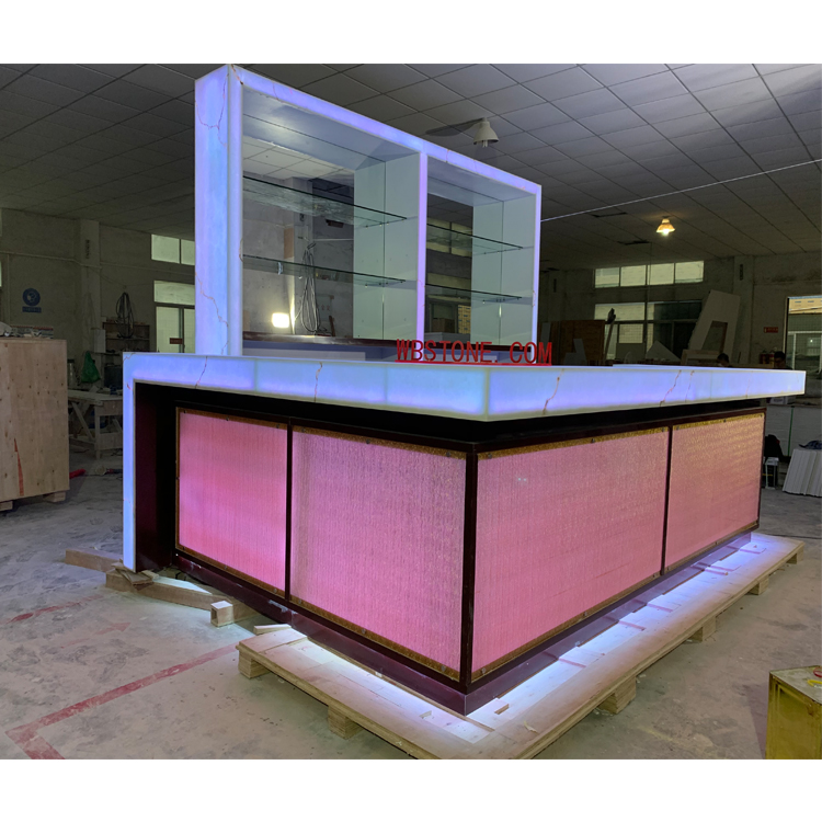 Luxury Design Backlit Bar Counter Sets Led Bar Furniture Display