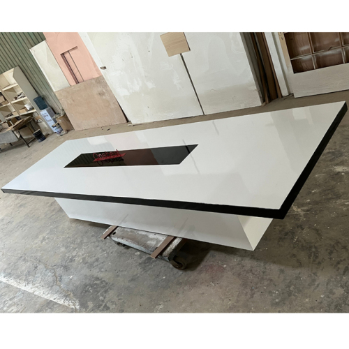 White and Black Corian Multimedia Conference Table Standard Size