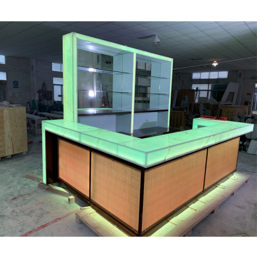 Custom Design Corian Translucent Stone Led Bar Counter Tables
