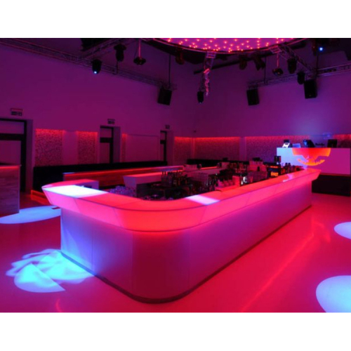 Plastic Acrylic Led Bar Counter L Shape Lighted Drinking Table