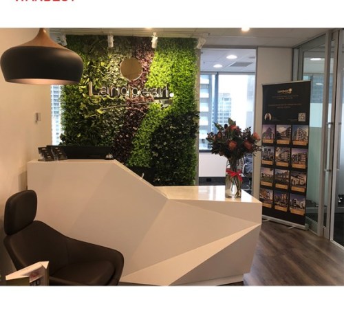 Warm White LED Movable Reception Desk Diamond Shape Small Counter