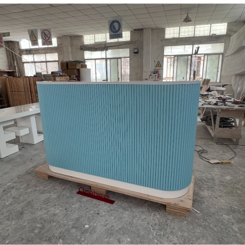 Bubble Shop Reception Desk Table Light Blue Reception Counter Stand