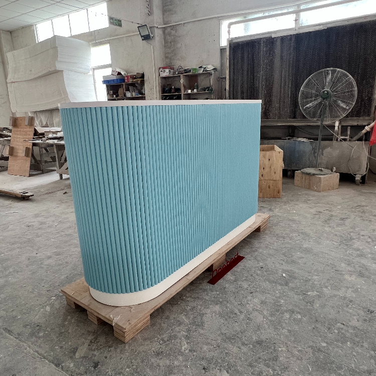 Bubble Shop Reception Desk Table Light Blue Reception Counter Stand