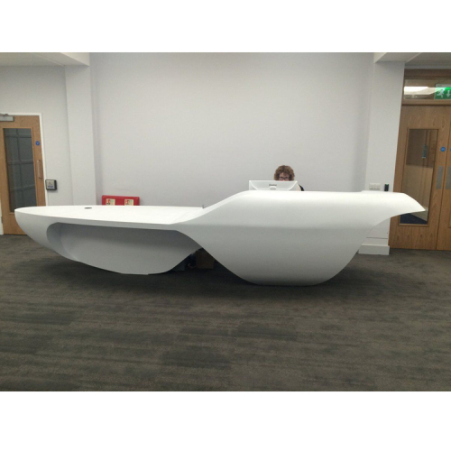 Round Corner Reception Desk with Display and Led Lights