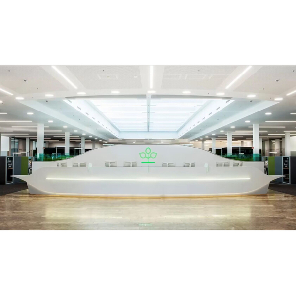 HIMACS Composite Material Reception Desk LED Airport Reception Counter