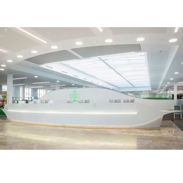 HIMACS Composite Material Reception Desk LED Airport Reception Counter
