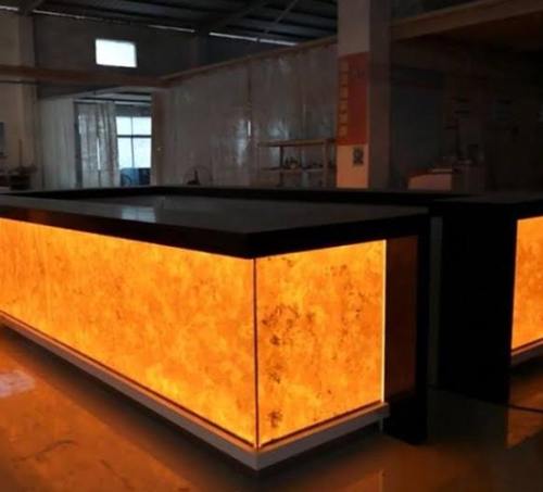 Custom Design Corian Translucent Stone Led Bar Counter Tables