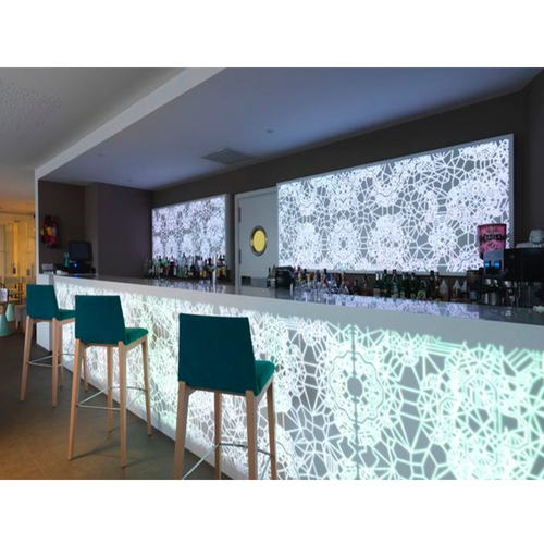DuPont™ Corian® Solid Surface RGB Led Coffee Room Bar Counter