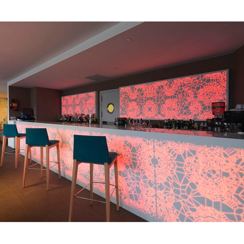 Custom Design Corian Translucent Stone Led Bar Counter Tables