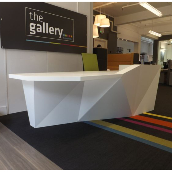 Oakland Office Project Modern Reception Desk Table Design with Metal Frame