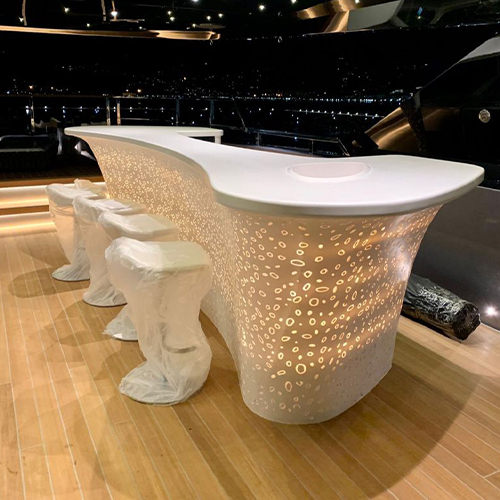Custom Design Corian Translucent Stone Led Bar Counter Tables