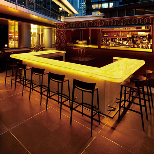 Custom Design Corian Translucent Stone Led Bar Counter Tables