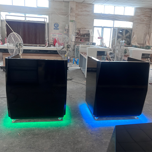 LED Movable Reception Desk Mini Size Information Counter with Wheels
