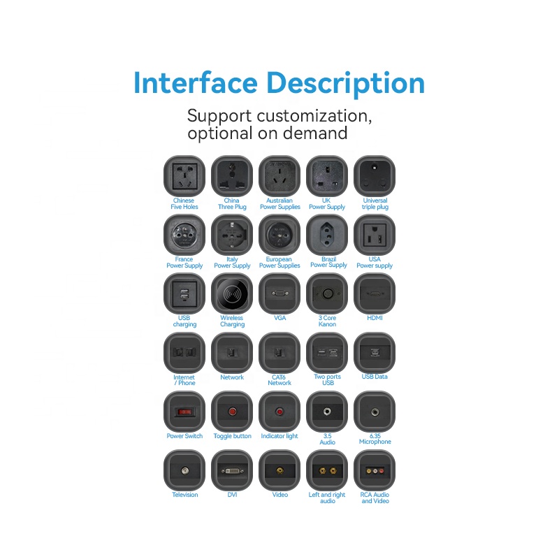 Customized universal socket Hidden Flip Up Outlet Furniture Desk Table ...