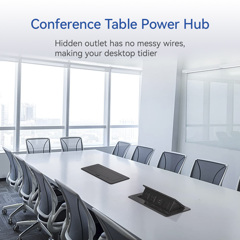 Pop-up power strip with USB C port Recessed power cord ring socket hub ...