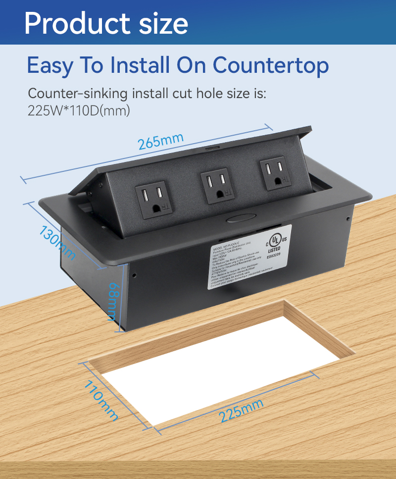 Conference table socket pop up box US table socket desktop pop up ...