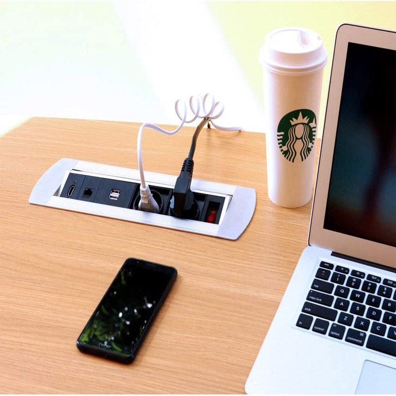 Multi table socket 2 x Schuko socket 2 x USB 1 x RJ45 1 x HDMI with ...