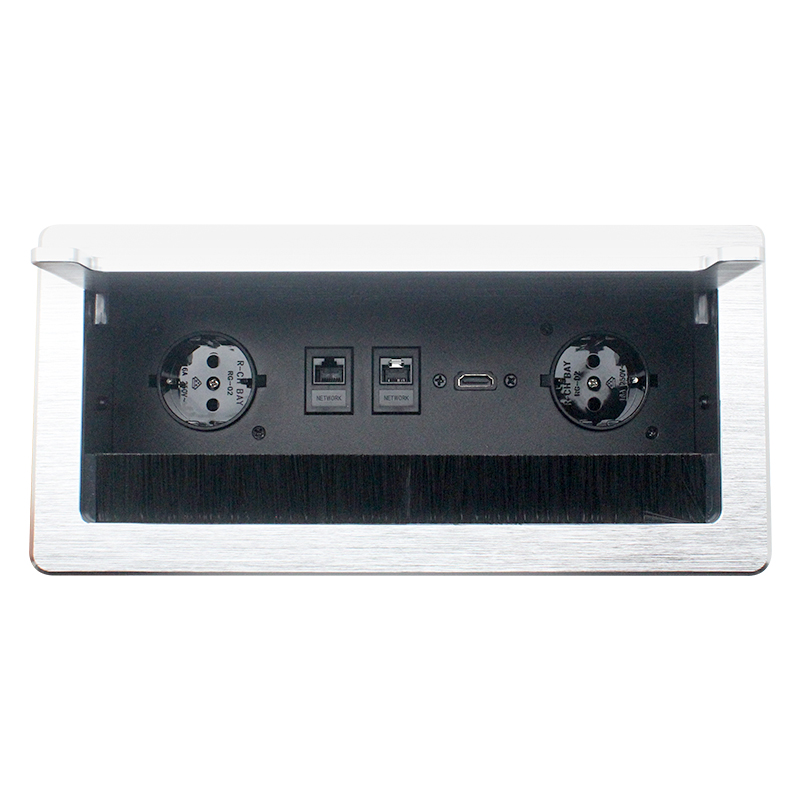 European standard mental brushed sliver flip up socket 2 ac outlets ...