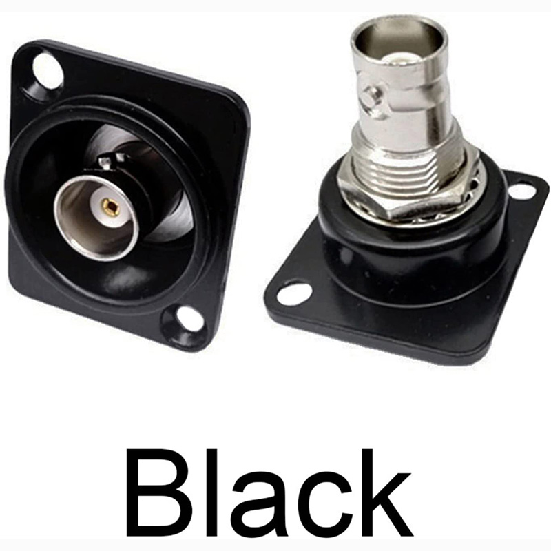 D-Type Double BNC Plug Connector Chassis Panel Mount Adapter Audio ...