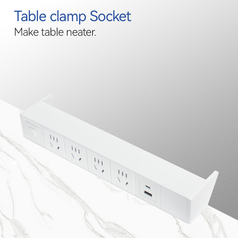 Table GB switch phone ipad clamp socket desk edge power strip PD 65W 20 ...