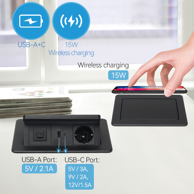 Pop Up Outlet Electrical Power Socket for Kitchen Countertop ...